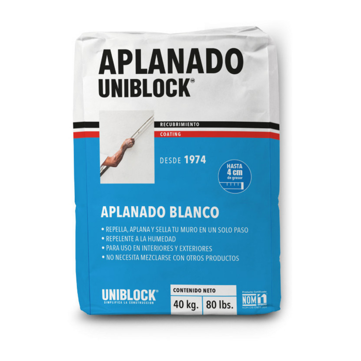 Aplanado Blanco 40 Kg Uniblock — MATERIALES LA LIBERTAD